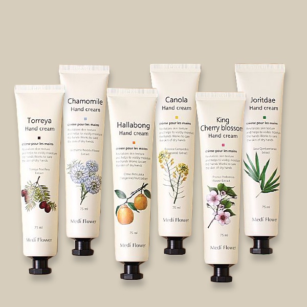 韓國 Medi Flower 濟州島護手霜 75ml 櫻花/洋甘菊/油菜花/箬竹/香榧/柑橘-9527 | 蝦皮購物
