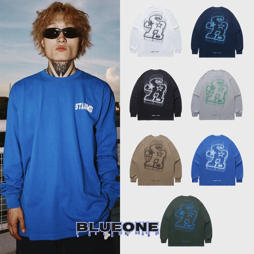 【Blueone】 STA X RMD SR 潮流印花薄長袖 饒舌 寬鬆 落肩 街頭感 七色潮流長袖 | 蝦皮購物