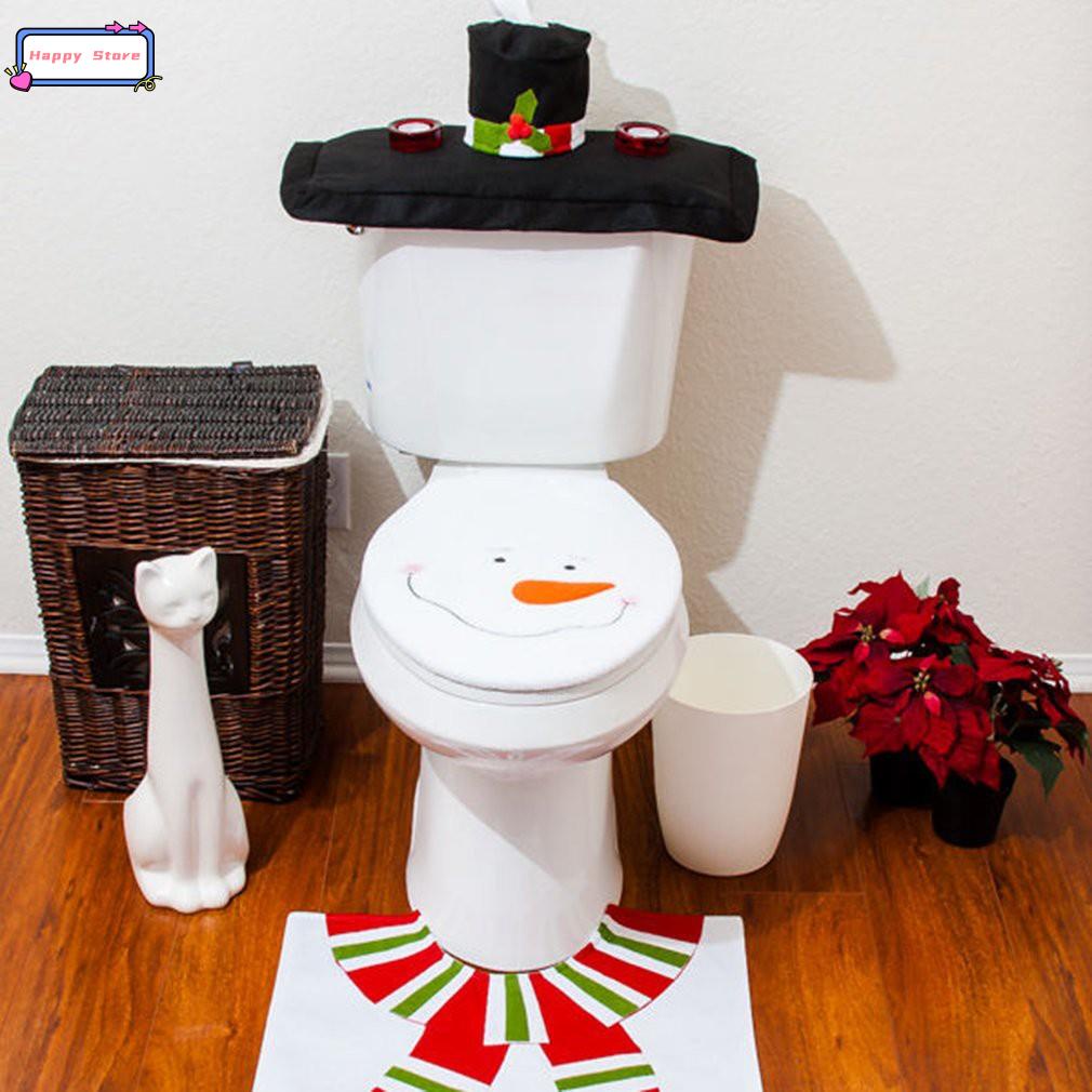 Christmas Decorations Happy Santa Toilet Seat Cover Set | 蝦皮購物
