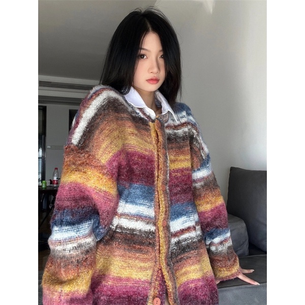 [Overdope Select]把油畫穿在身上的美術生毛衣外套 | 蝦皮購物