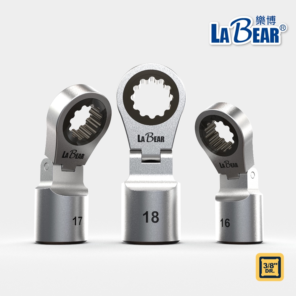 【LaBear】3分 棘輪梅花頭 8-19mm 72齒 棘輪搖頭 梅花扳手接頭 180度 轉接頭 棘輪梅花扳手 台灣製 | 蝦皮購物