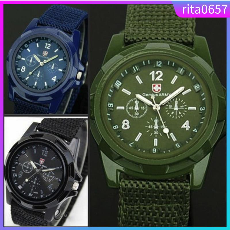3PC GEMIUS ARMY Military Sport Style Army Canvas Strap Watch | 蝦皮購物