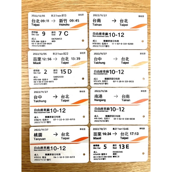 2023 高鐵票根 收藏用 台灣高鐵 紀念票根 高鐵票 台北 嘉義 台南 左營 蝦皮購物