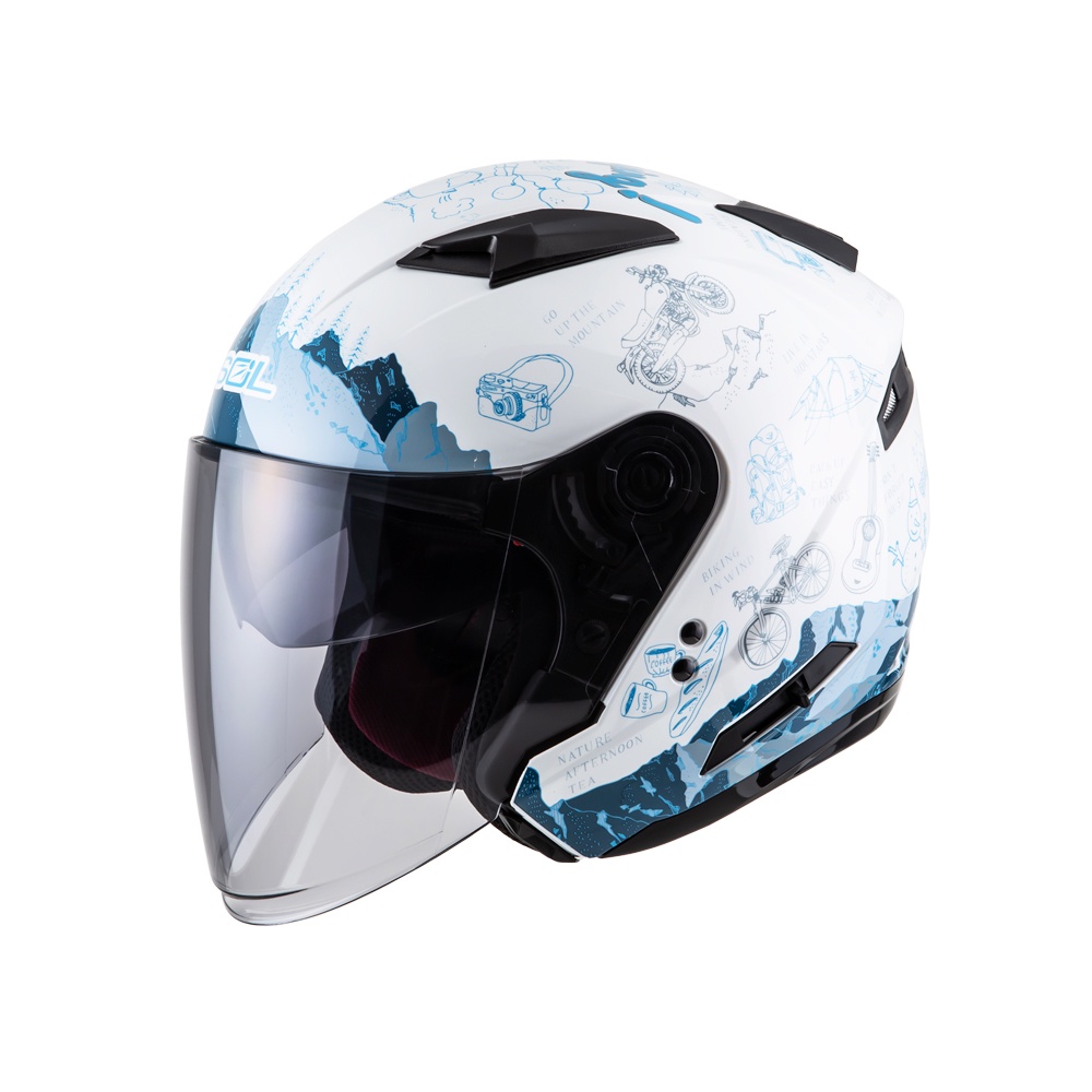 【SOL Helmets】SO-7E開放式安全帽 (探險者_白/藍) ｜ SOL安全帽官方商城 | 蝦皮購物