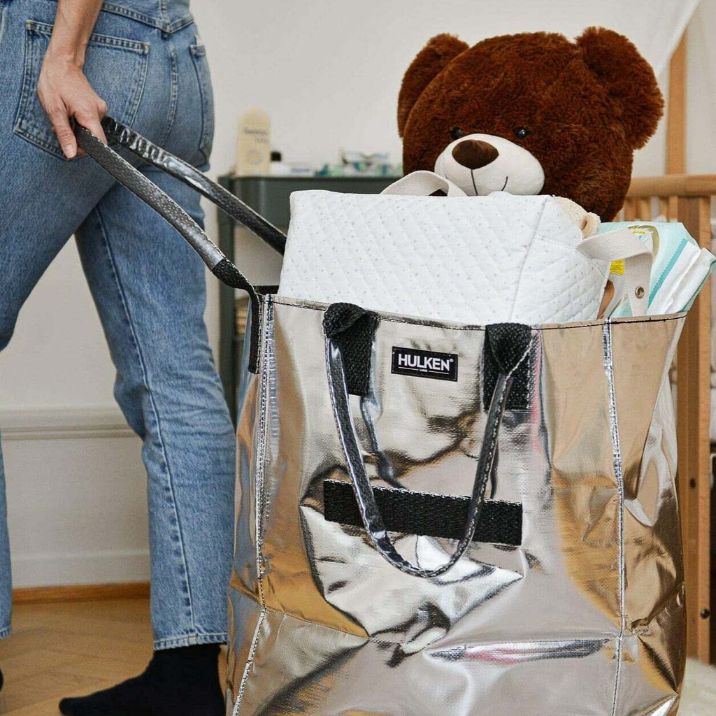 【瑞士原廠】瑞士HULKEN® 浩肯包 行李包 購物包 旅行托包 黑/銀 手提包 推車包 背包 - HATHOR
