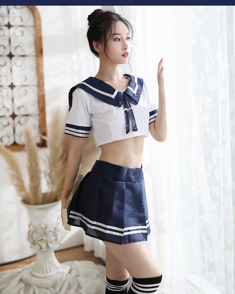 台灣24H出貨 水手服 三條白線襪 性感學生制服 情趣水手服 學生海軍短裙 情趣角色服 清純套裝 COS角色扮演 - 職日生=職人x日常x生活家居