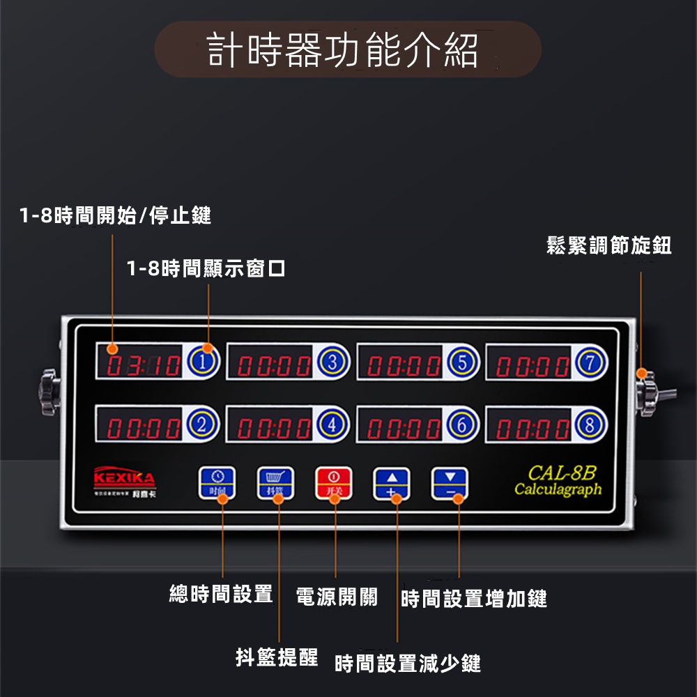 商用八通道計時器廚房提醒器烘焙倒時器定時器漢堡炸雞店設備 蝦皮購物