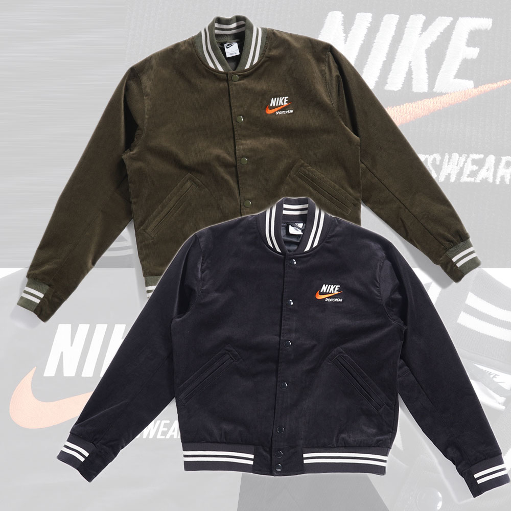 NIKE NSW TREND Baseball jacket 男款 棒球外套 燈芯絨 刺繡LOGO DV9998-010 | 蝦皮購物