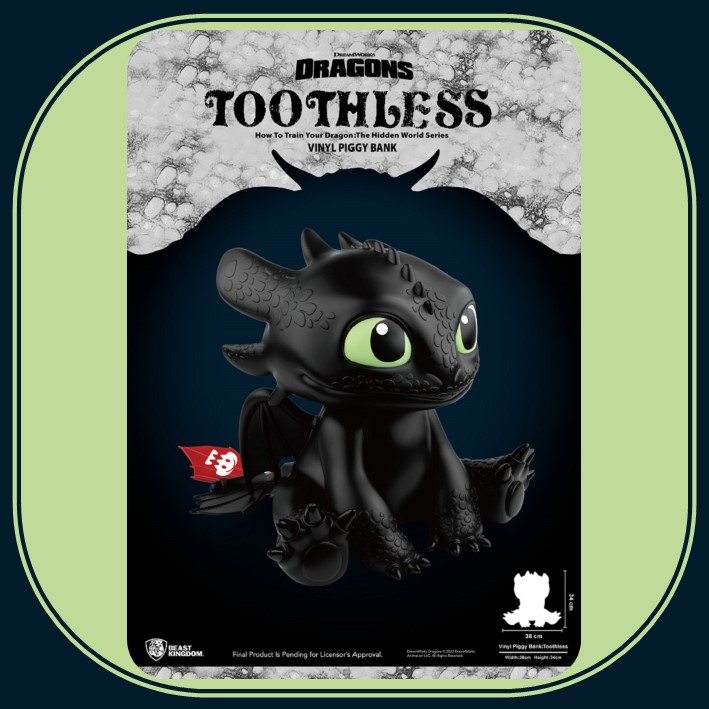【預購-請先聊聊】馴龍高手_無牙款_大型搪膠存錢筒_正版野獸國(VPB-010)沒牙 黑龍 | 蝦皮購物