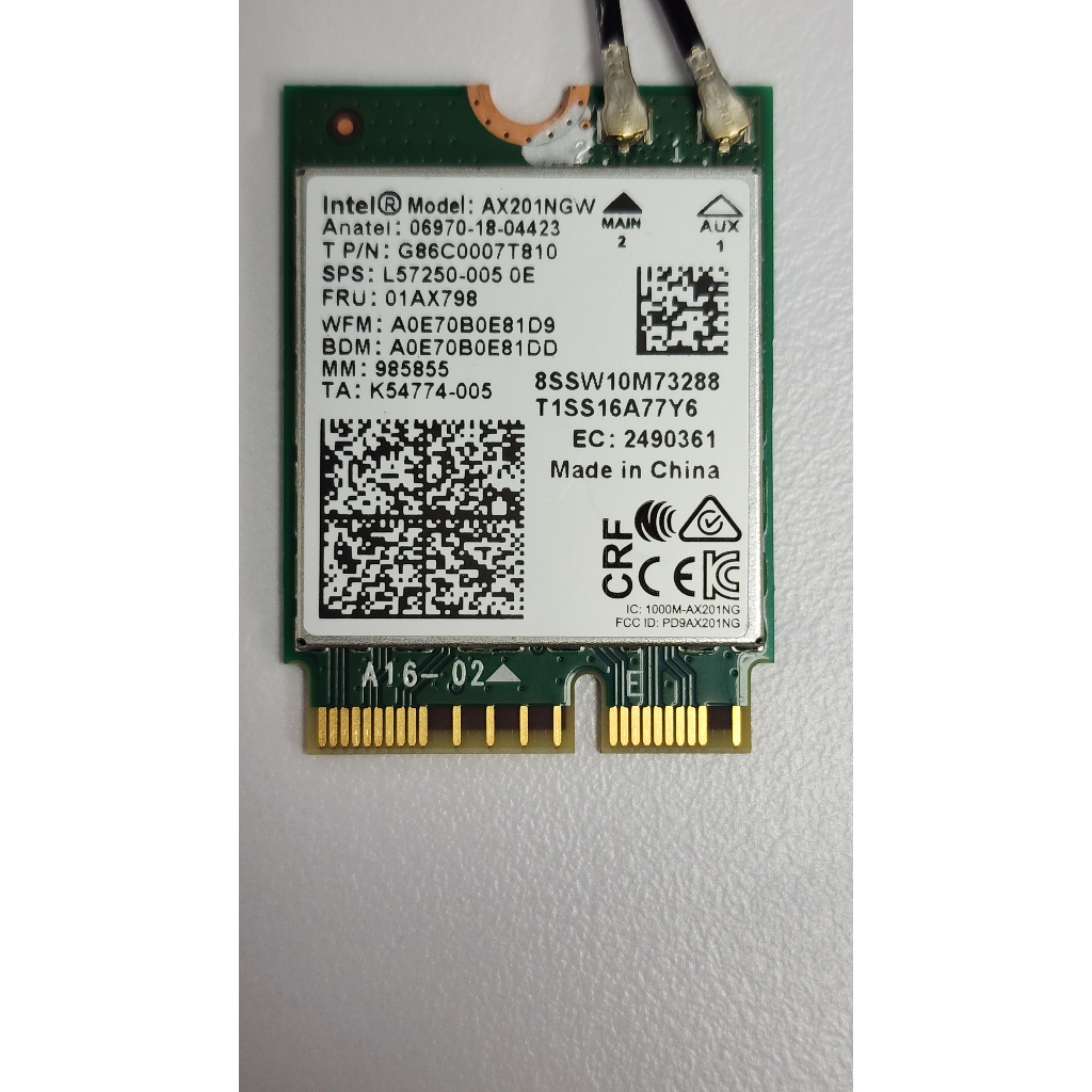 Intel雙頻 AX201 M.2無線網卡 AX201NGW 藍芽5.1 WiFi6 全新拆機品 | 蝦皮購物
