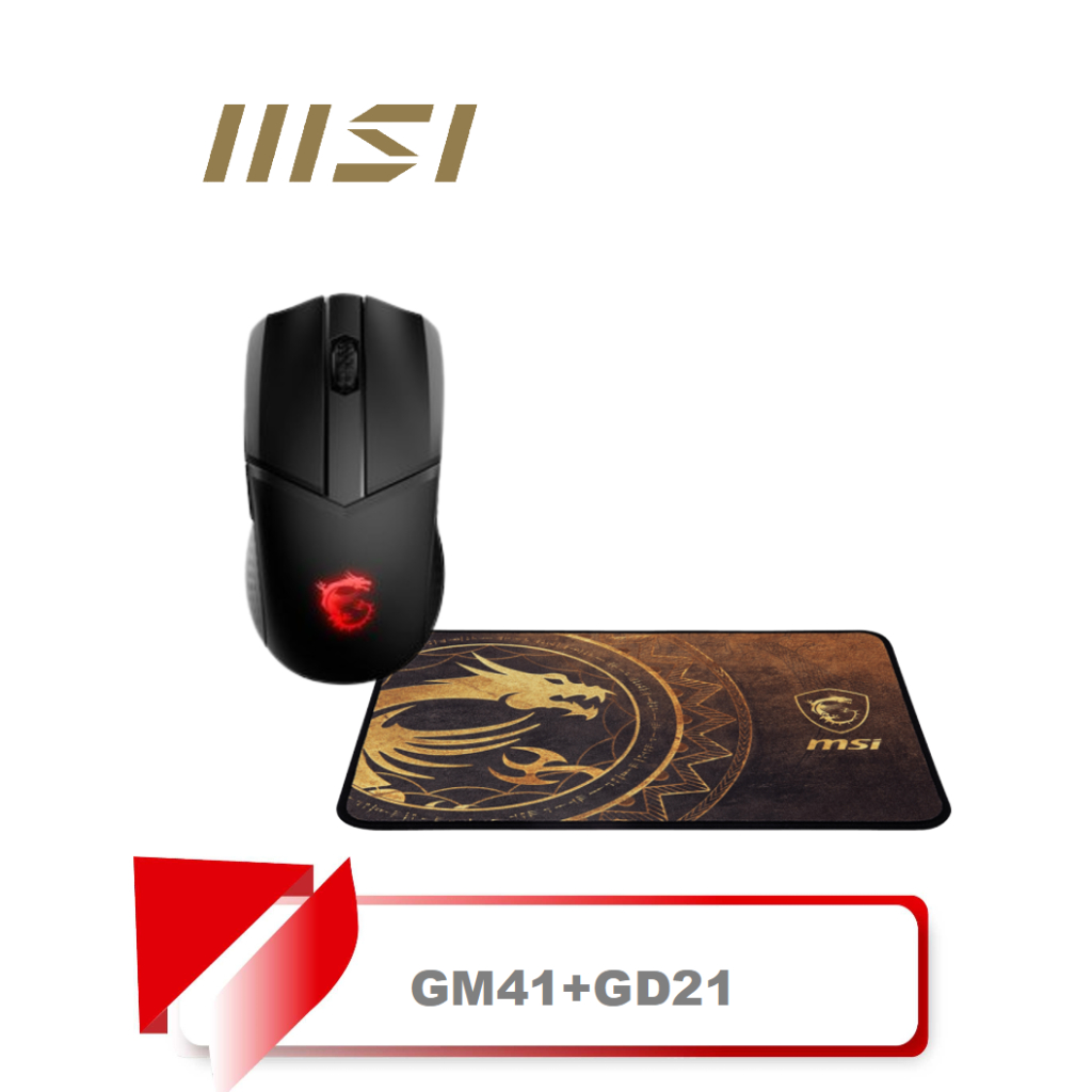 【TN STAR】MSI微星超值禮包 GM41 輕量級 無線電競滑鼠 搭配 GD21電競鼠墊 | 蝦皮購物
