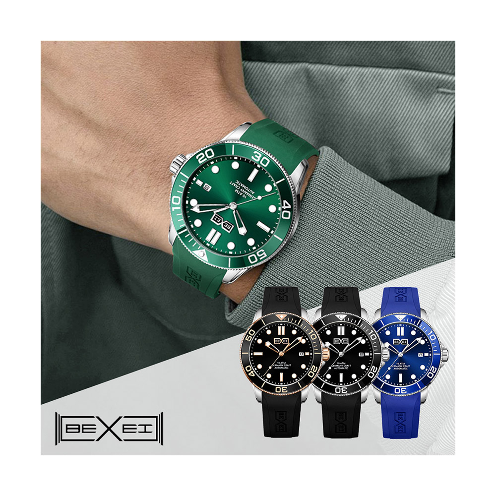 BEXEI 9062 自動機械錶 防水100米 不鏽鋼表殼 藍寶石玻璃 表帶 日曆顯示 夜光功能 規格價格總覽