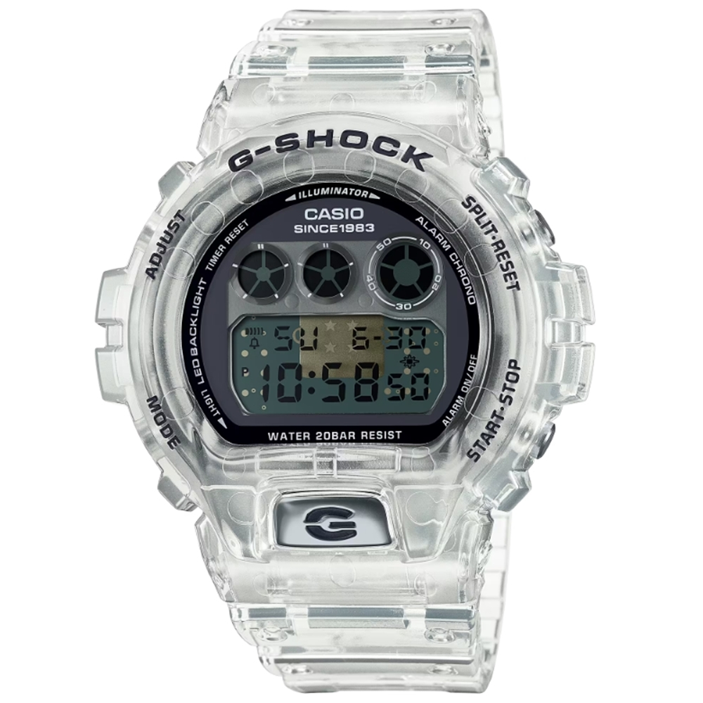 CASIO 卡西歐 G-SHOCK 40周年Clear Remix系列 DW-6940RX-7 透明魅力數位電子腕錶 規格價格總覽