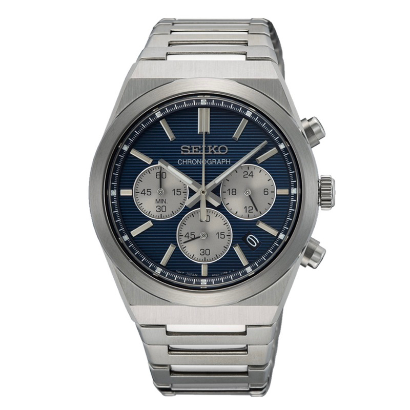 SEIKO 8T63-02F0B 紳士時尚三眼計時腕錶 - 40mm 藍色系不鏽鋼表帶 規格價格總覽