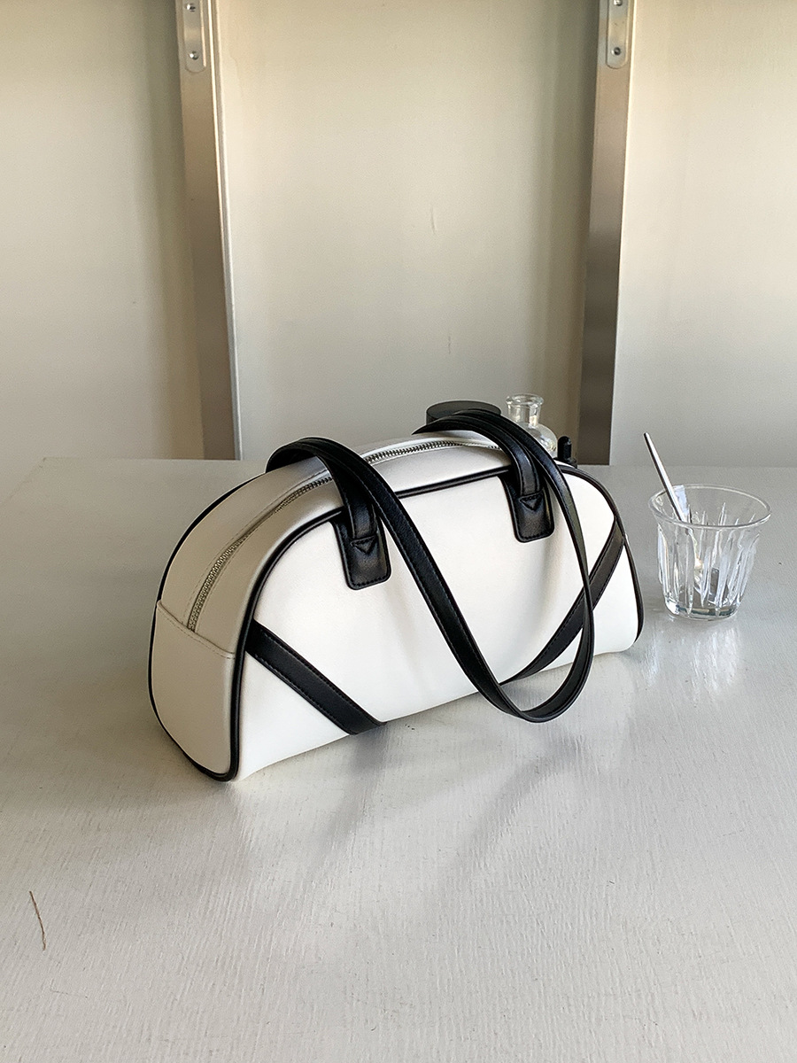 新款⧰好看又好搭⊡4色『AB130』韓國時髦小姊姊會拿的撞色腋下包 單肩包 腋下包 保齡球包 拼接設計 肩背包 - BE’KIND ...