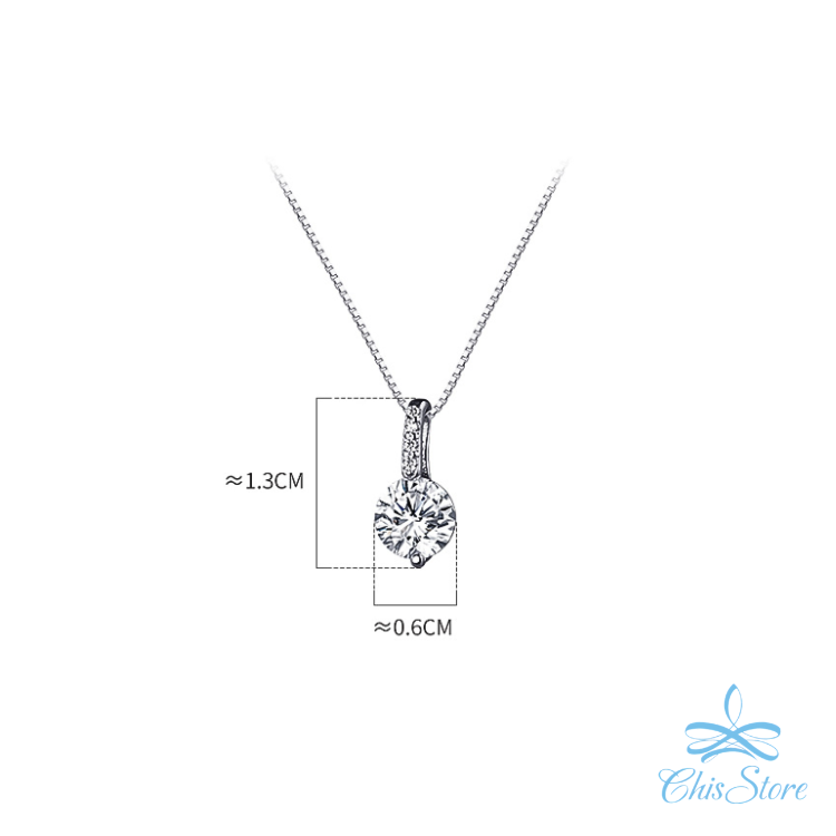 CHISSTORE【圓點鑽】韓國 水晶 小鑽 氣質 圓形 簡約 水鑽項鍊 防過敏 鎖骨項鍊 短 S925純銀項鍊 項鏈 - 新奇飾品chisstore - iOPEN Mall
