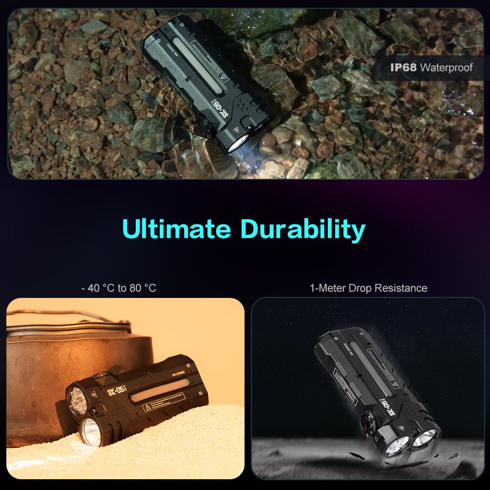 LOOP SK05 PRO 最大輸出4360流明恆流 4合1 EDC手電筒 聚泛光 七彩RGB 露營 - PChome 24h購物
