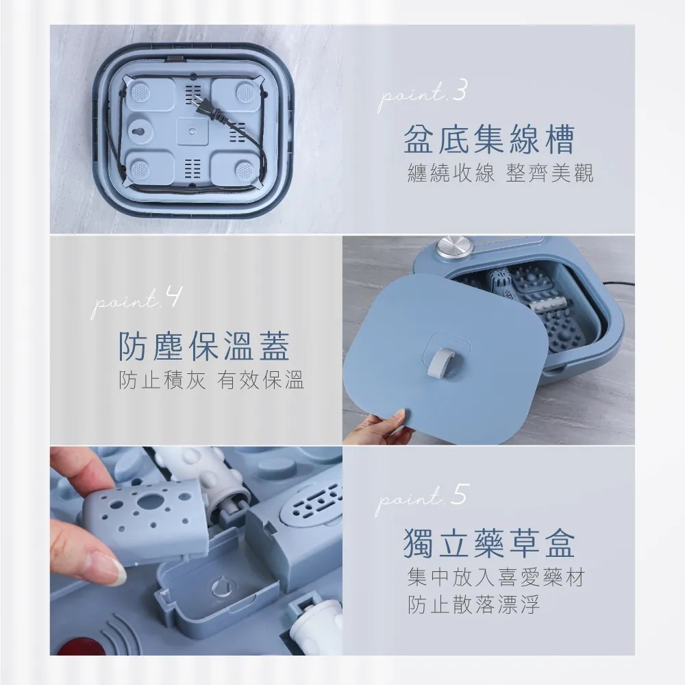 【KINYO】氣泡按摩 摺疊式 足浴機 IFM-7002可壁掛 PTC陶瓷循環加熱 紅光恆溫 泡腳機 泡腳桶 按摩滾輪 - 蘑菇生活家電 - iOPEN Mall