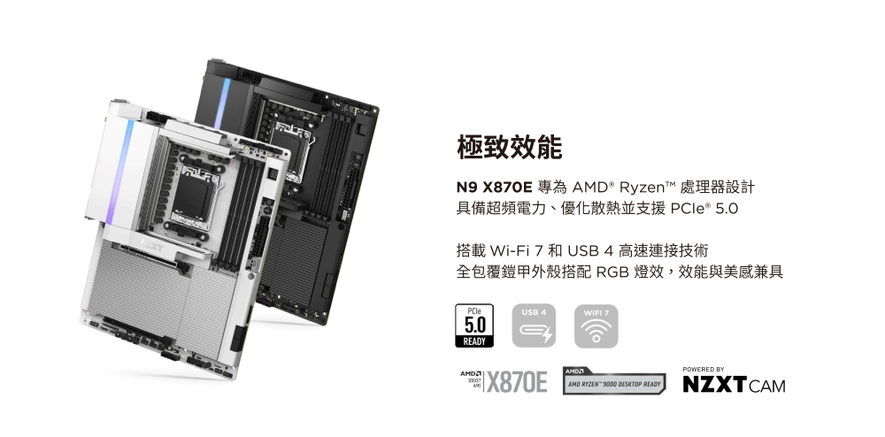 NZXT 恩傑 【NZXT美商恩傑】 N9-X870E 全鎧甲主機板 黑/白(送電源/5年保/內含風扇燈光控制器/20+1+1電相) - PChome 24h購物
